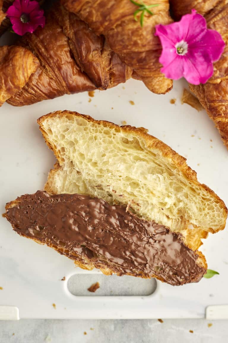 Nutella Stuffed Croissant French Toast