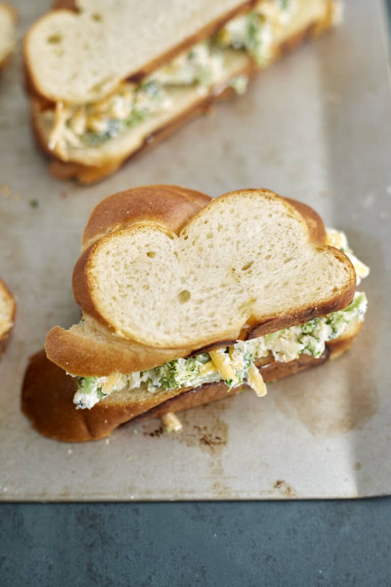 Roasted Garlic and Broccoli Oven Baked Grilled Cheese