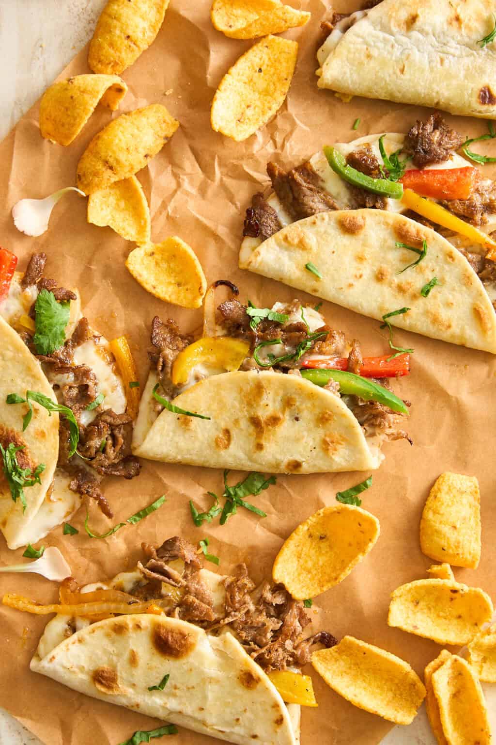 Philly Cheesesteak Tacos - Food Dolls