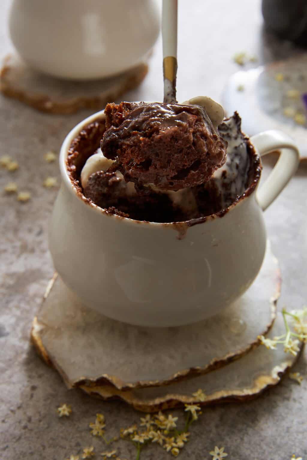 Chocolate Coffee Mug Cake (6 Minute Recipe) - Food Dolls