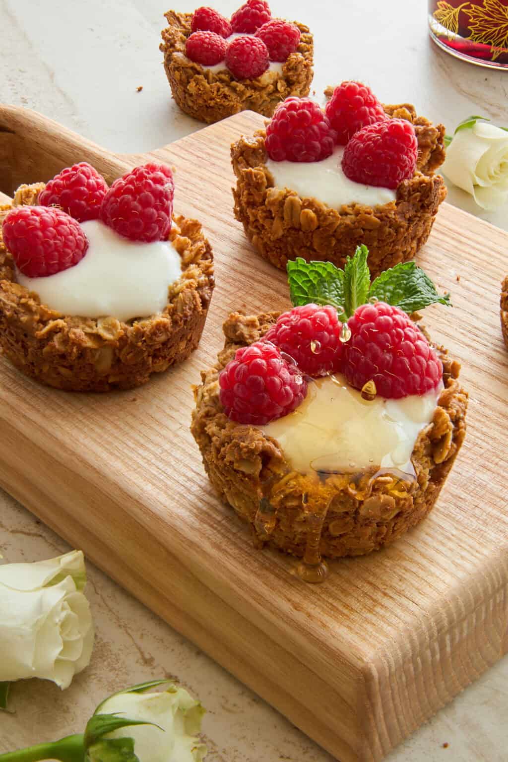 Yogurt Filled Granola Cups (5 Ingredients) - Food Dolls
