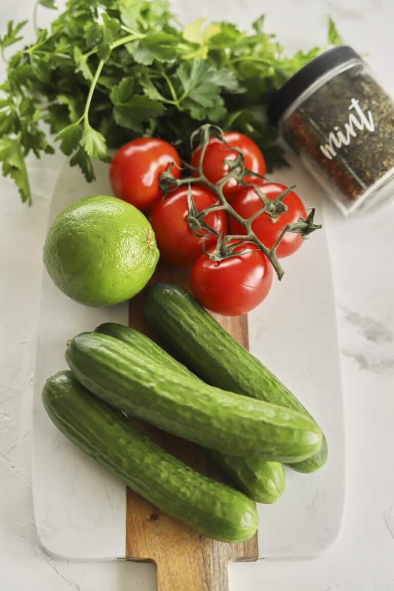 Egyptian Cucumber & Tomato Salad (Salata Baladi) - Food Dolls