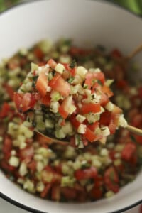 Egyptian Cucumber & Tomato Salad (Salata Baladi) - Food Dolls