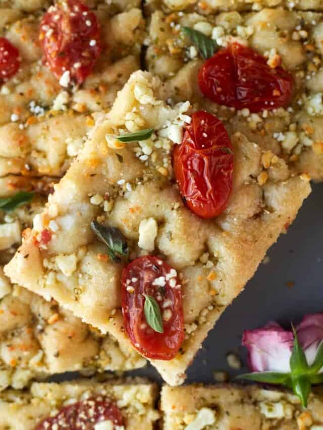 Focaccia Bread with Tomatoes - Food Dolls