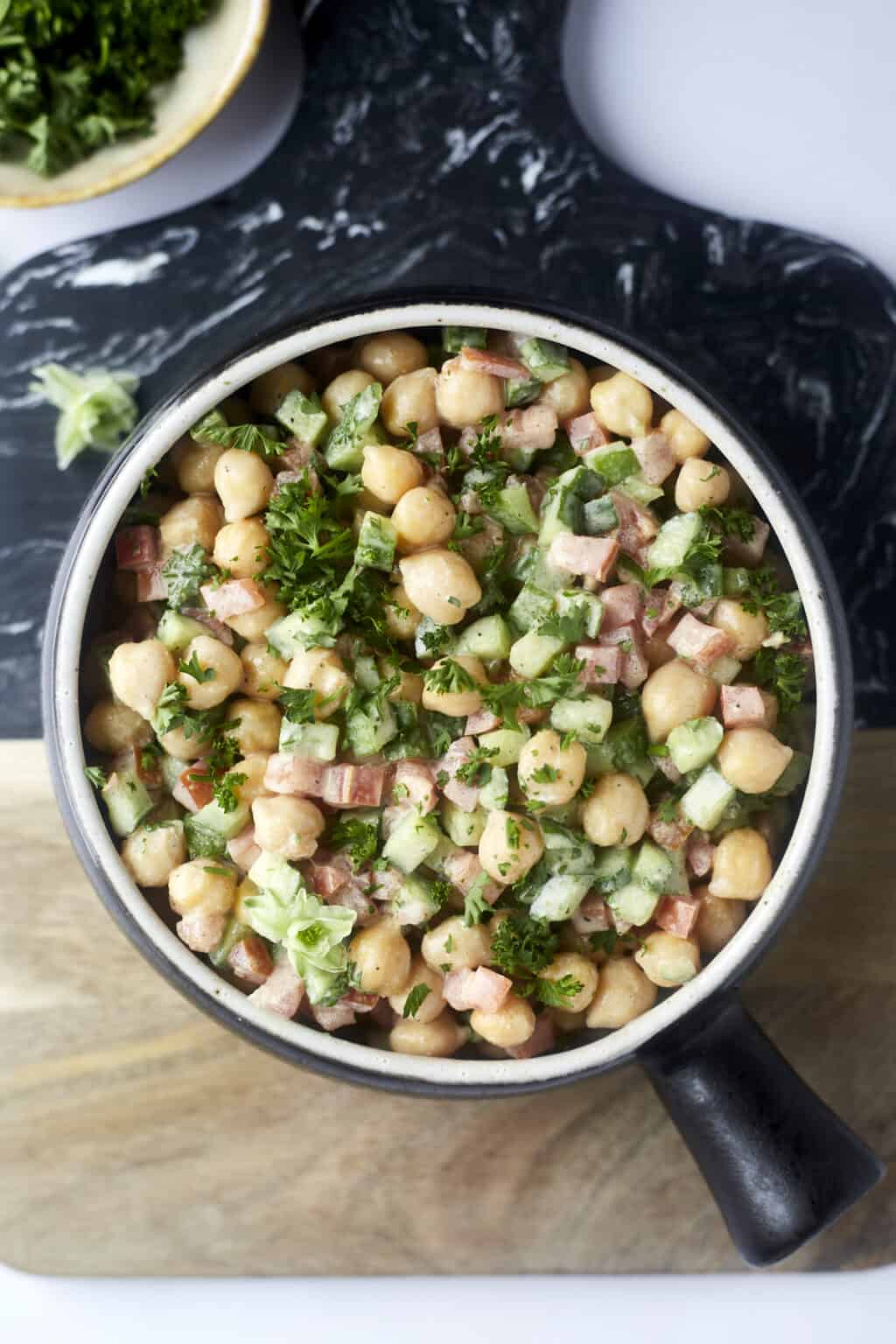 Tahina Salad with Chickpeas and Cucumber - Food Dolls