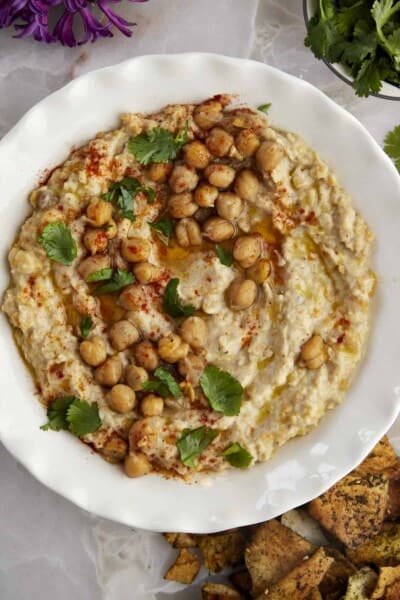 Garlic Hummus Recipe (Masabaha) - Food Dolls