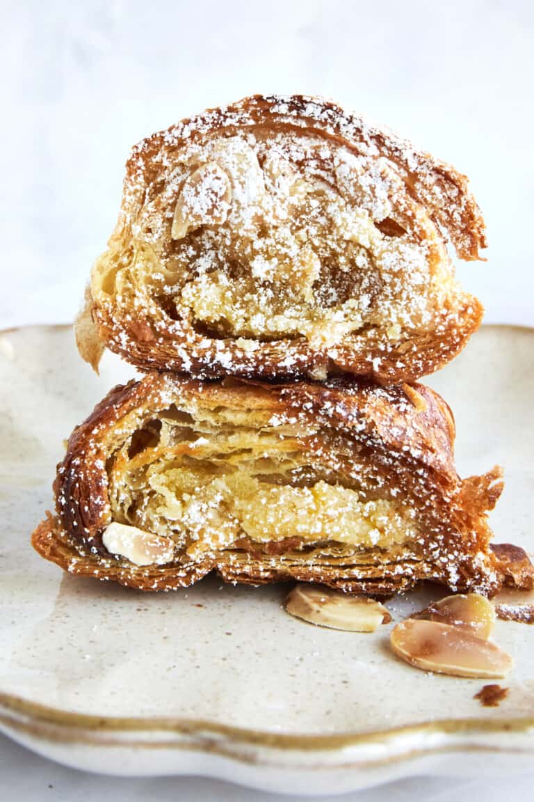 Croissant French Toast with Almonds - Food Dolls