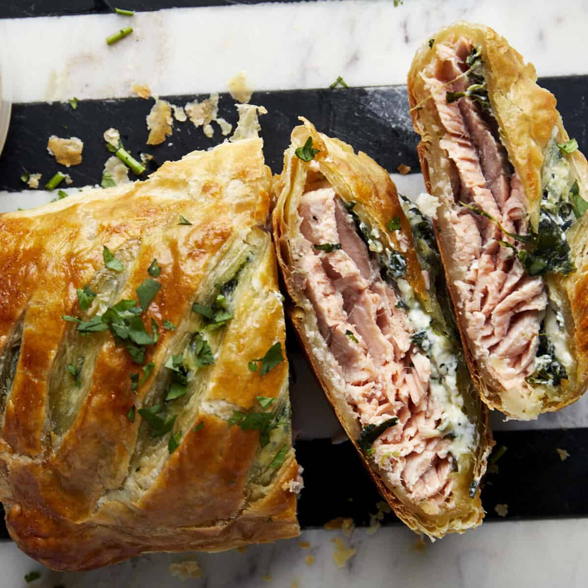 Salmon Wellington with Puff Pastry - Food Dolls