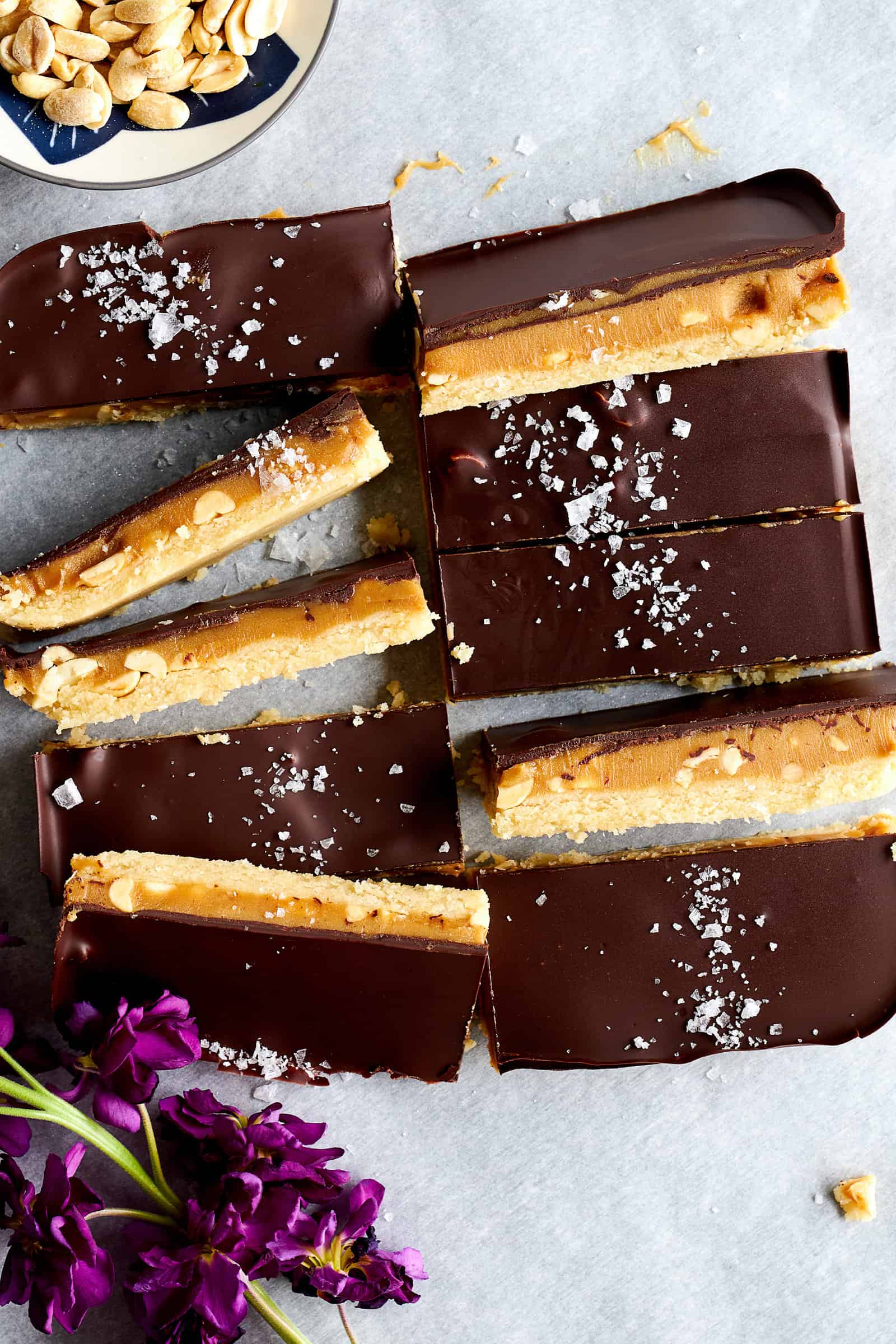Chocolate Peanut Butter Bars (Homemade Snickers) - Food Dolls