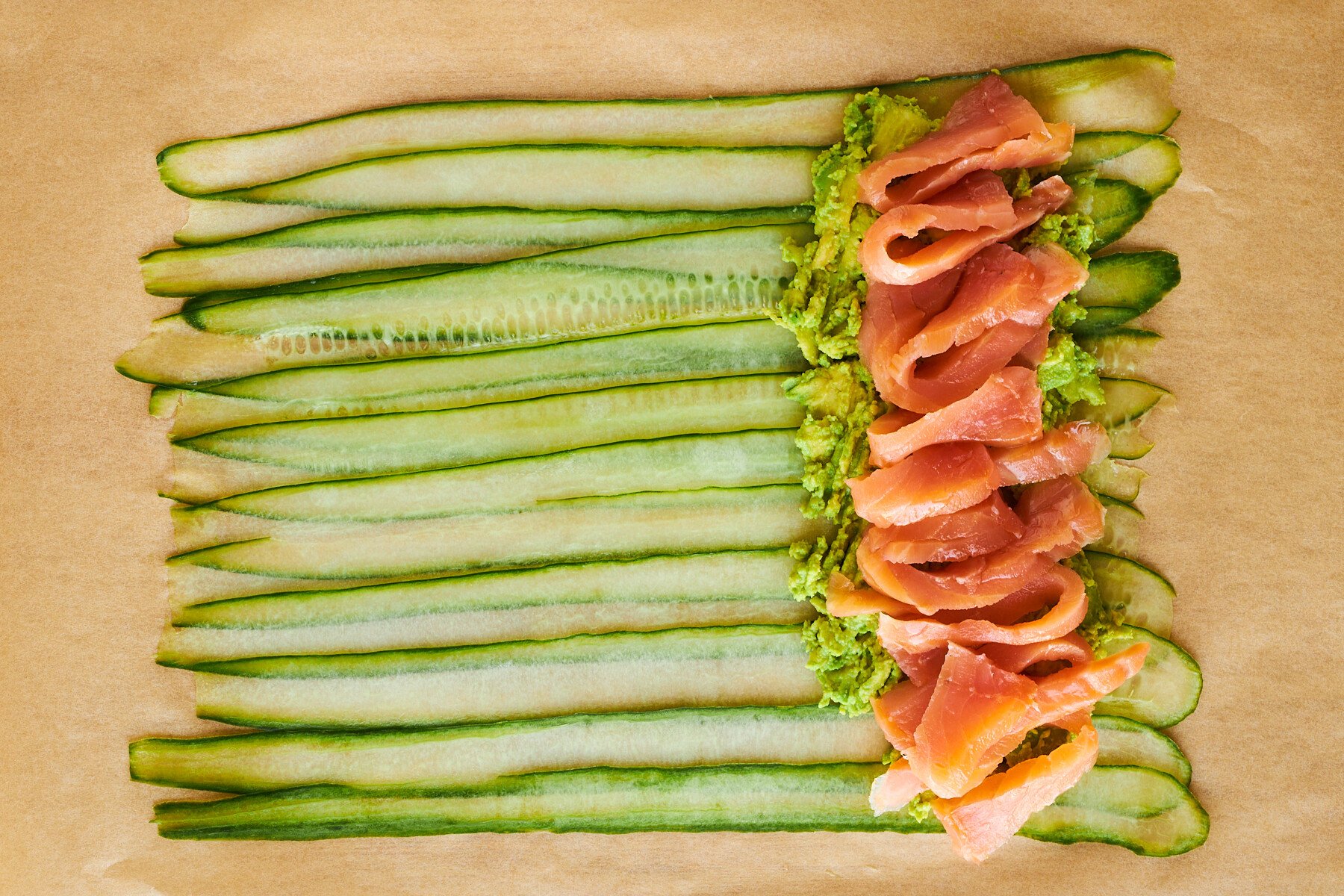 Smoked Salmon Cucumber Roll with Avocado - Food Dolls
