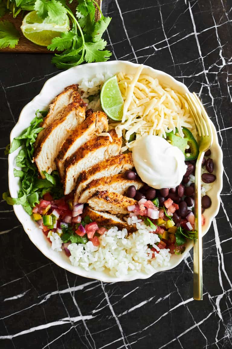 Air Fryer Chicken Burrito Bowl - Food Dolls