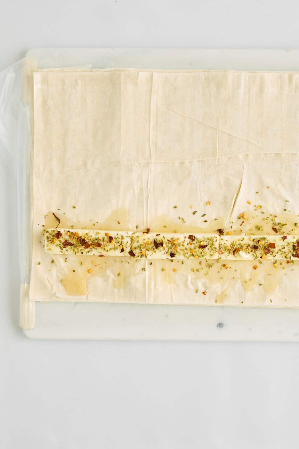 Hot Honey Feta Phyllo Rolls - Food Dolls