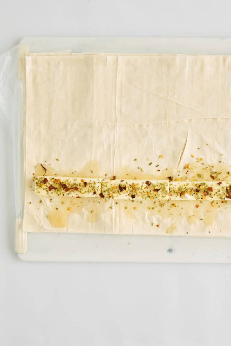 Hot Honey Feta Phyllo Rolls - Food Dolls