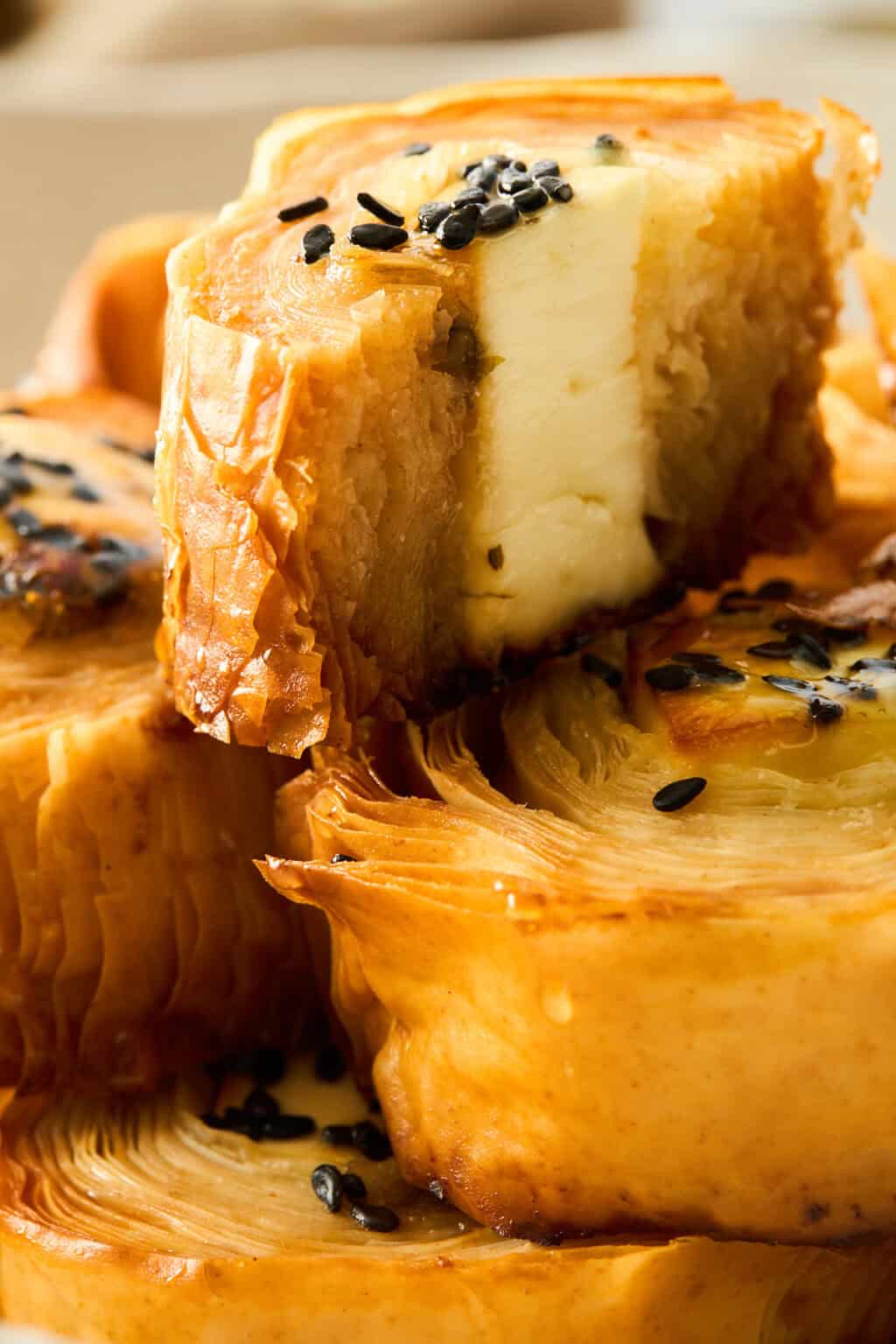 Hot Honey Feta Phyllo Rolls - Food Dolls