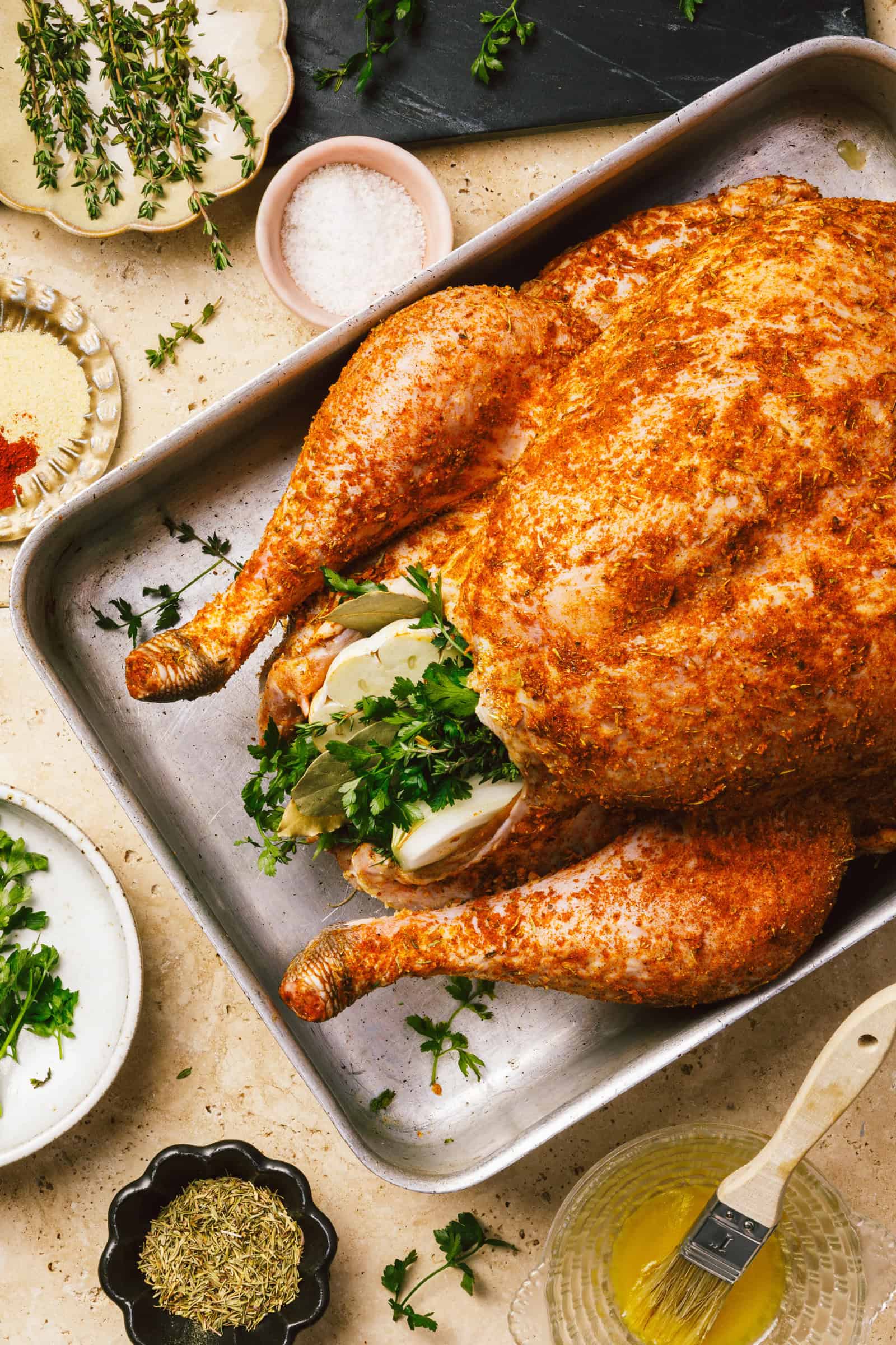 Roasted Herb Butter Turkey Recipe - Food Dolls