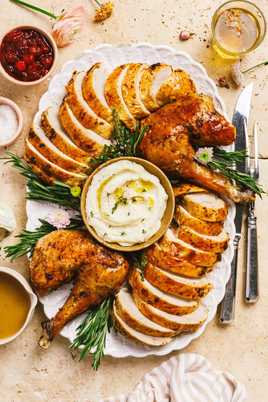 Roasted Herb Butter Turkey Recipe - Food Dolls