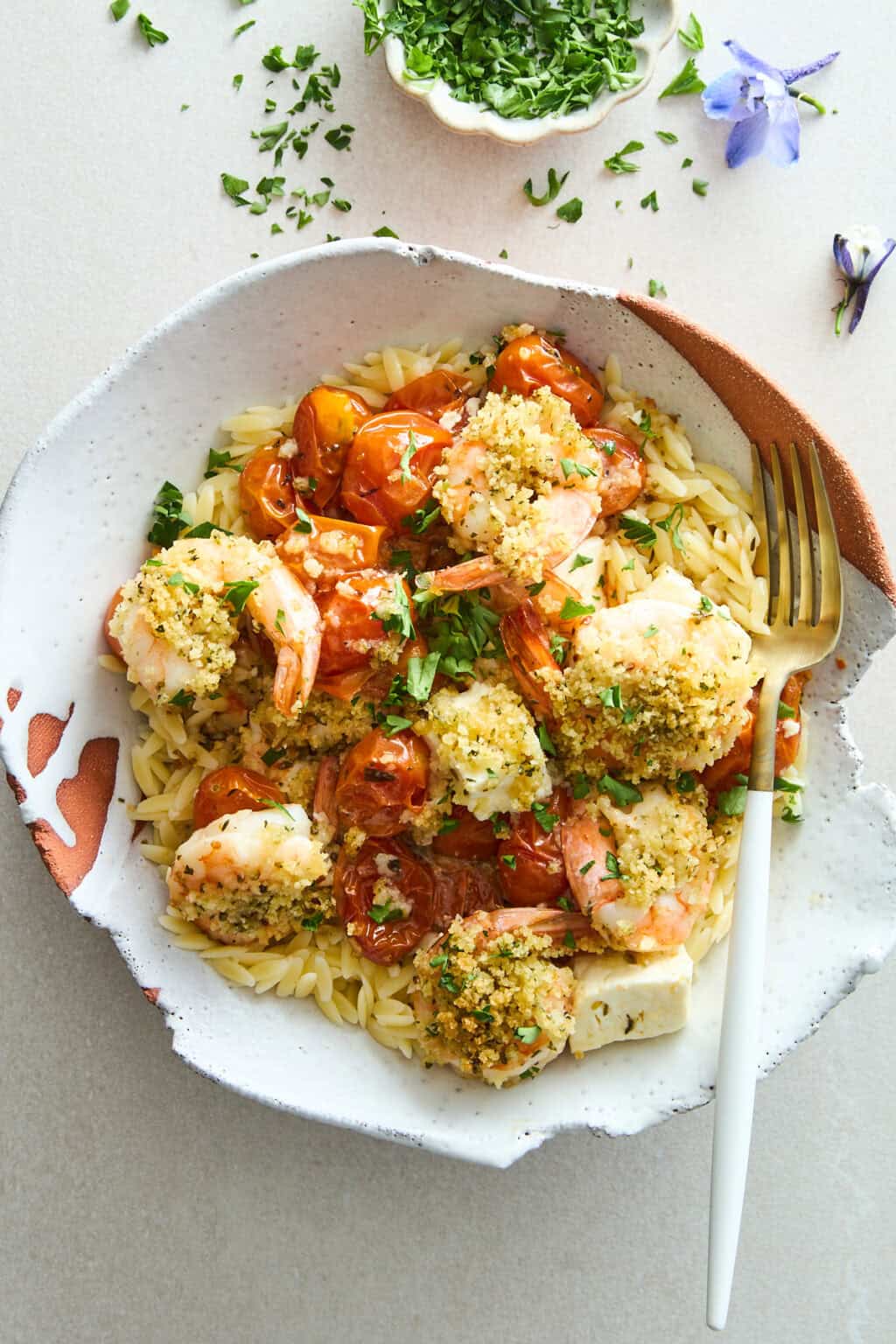 Panko Shrimp and Feta Bake - Food Dolls