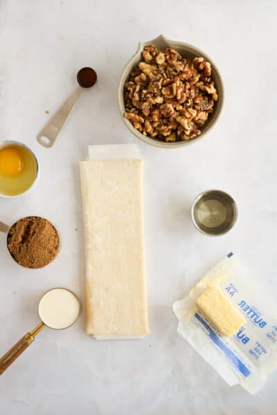 Walnut Tart with Puff Pastry - Food Dolls